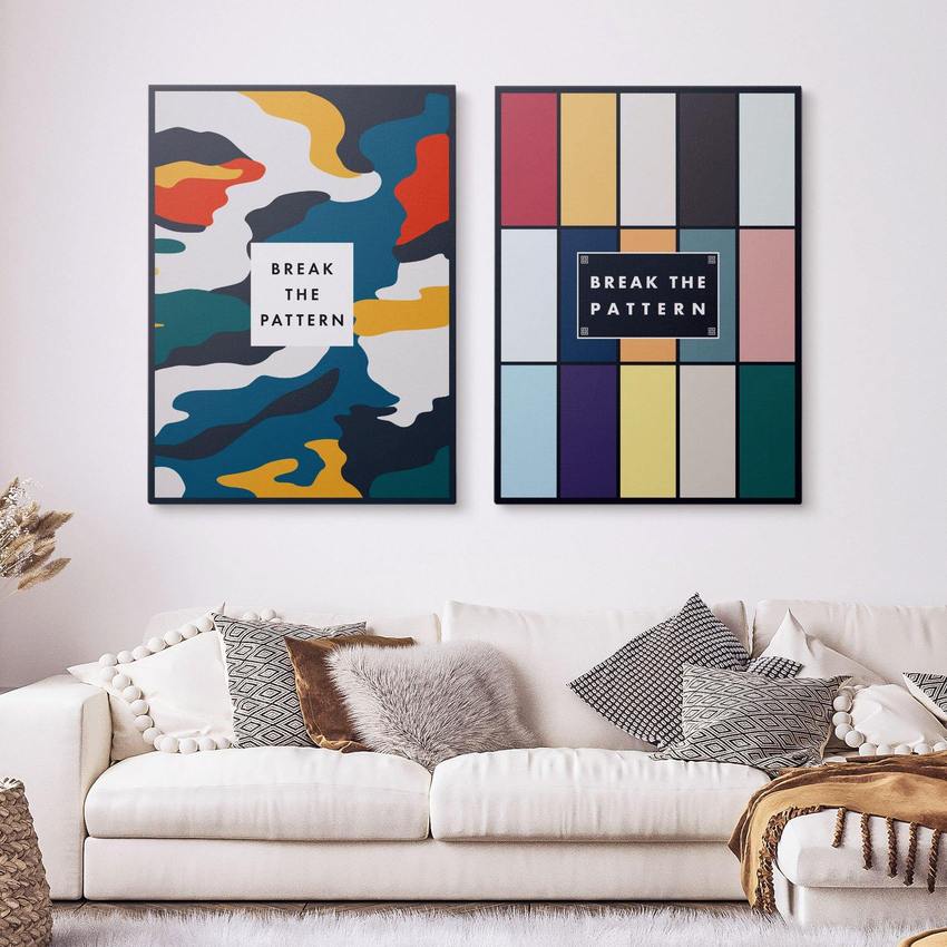 Break the Pattern Bundle Prints | Canvas Wall Art Set of 2 Art Pieces ...