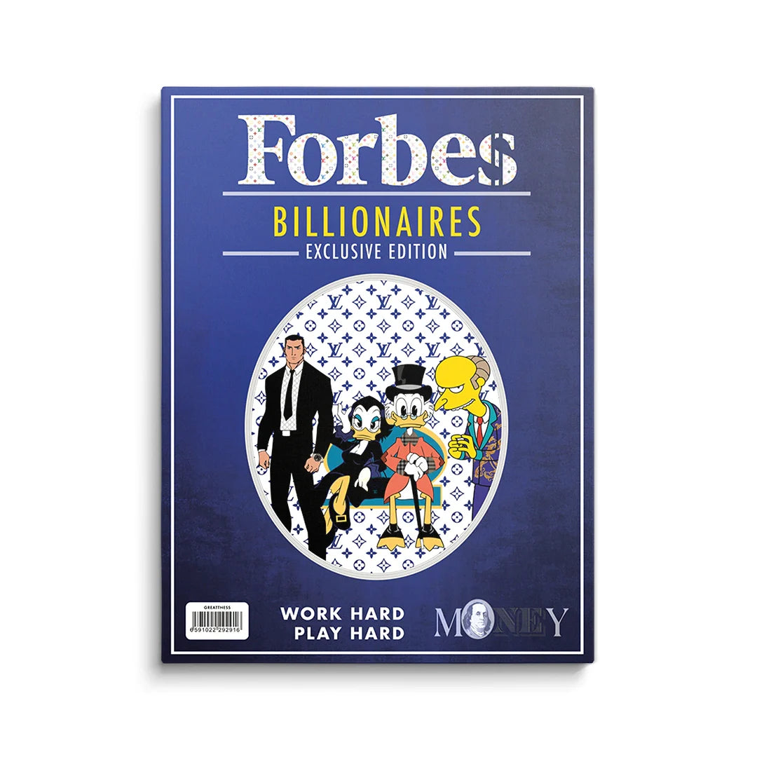Billionaires Luxury Canvas – Forbes Style Cartoon Wall Art – Greattness™