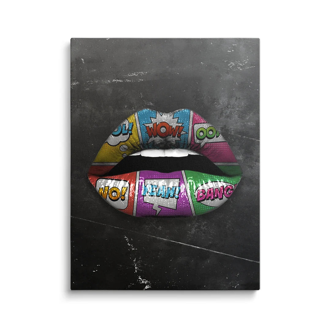 Comic Lips Canvas Art | Inspirational Lips Art, Lips Artwork – Greattness™
