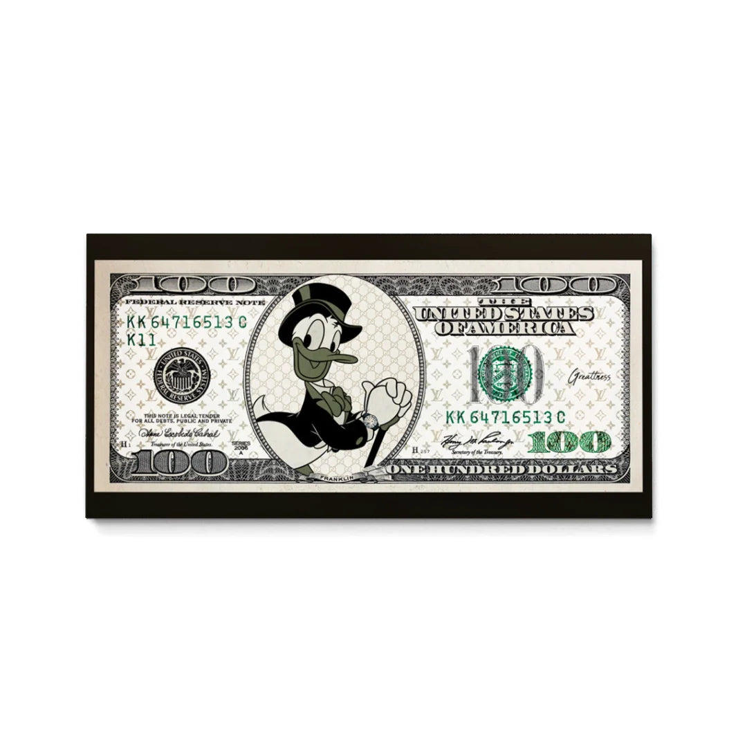 Designer Dollar Duck Canvas Artwork