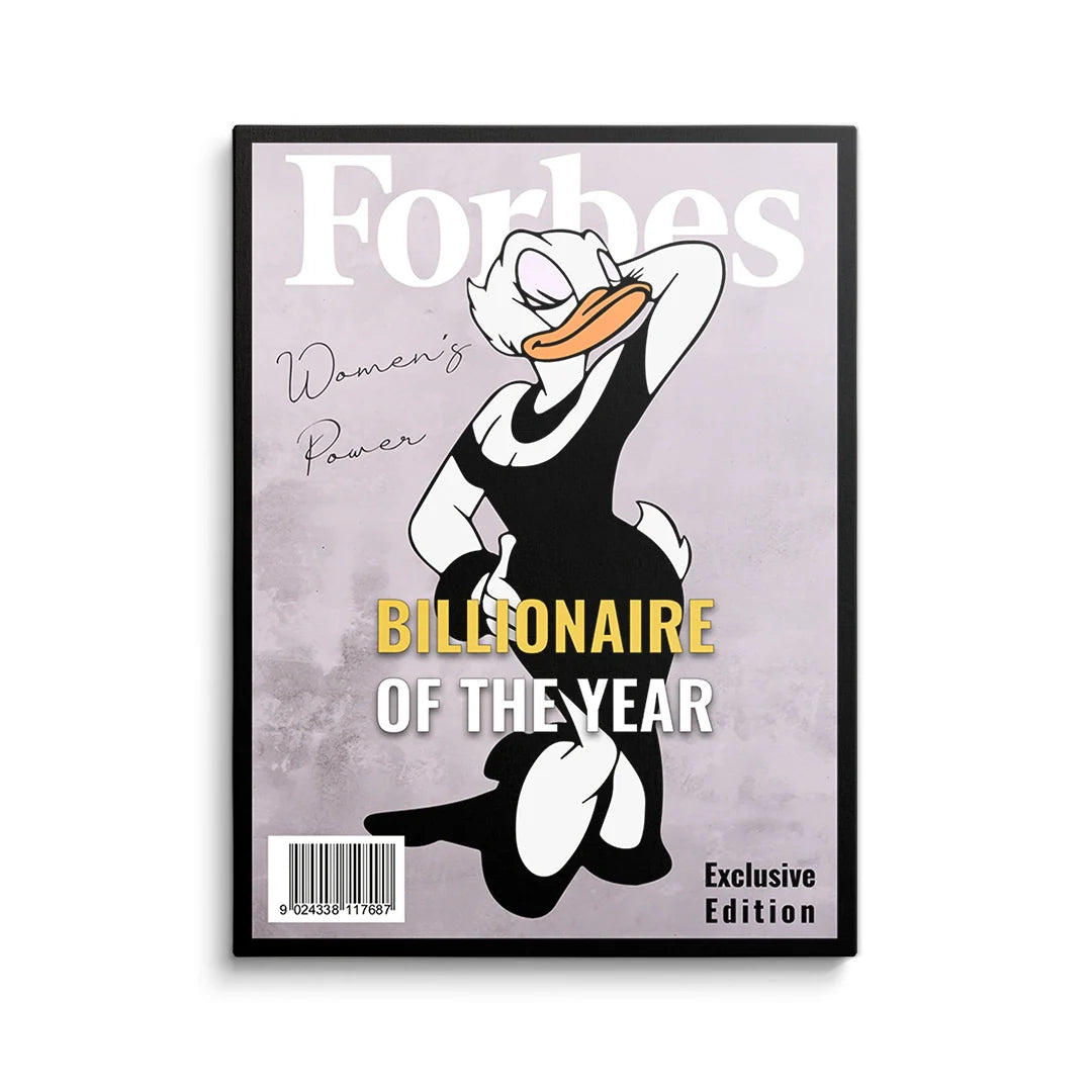 Forbes Daisy Duck Canvas – Luxury Pink Cartoon Wall Art – Greattness™