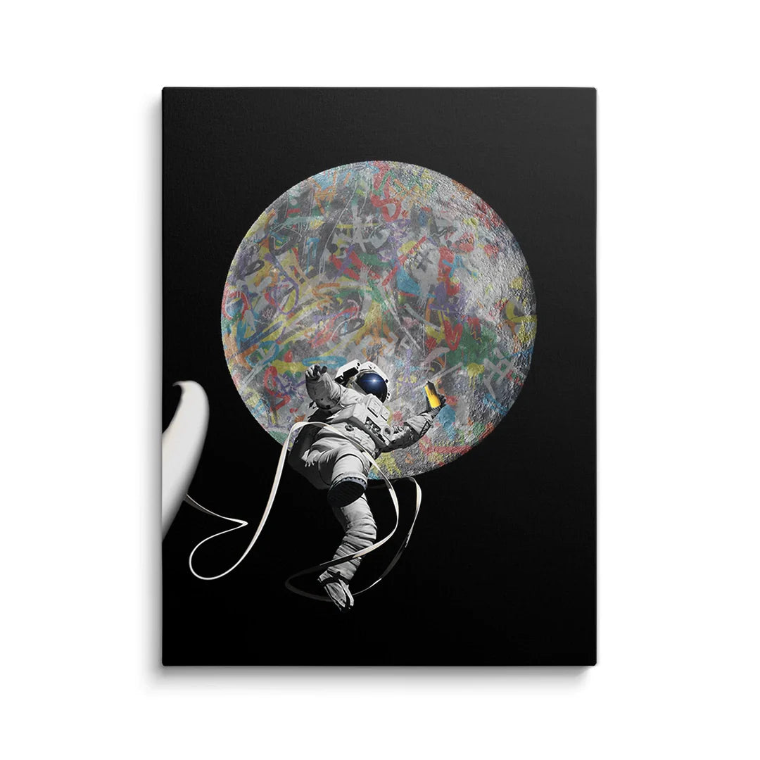 Graffiti Moon Space Astronaut My Limit Beyond the Sky Poster Paint ...