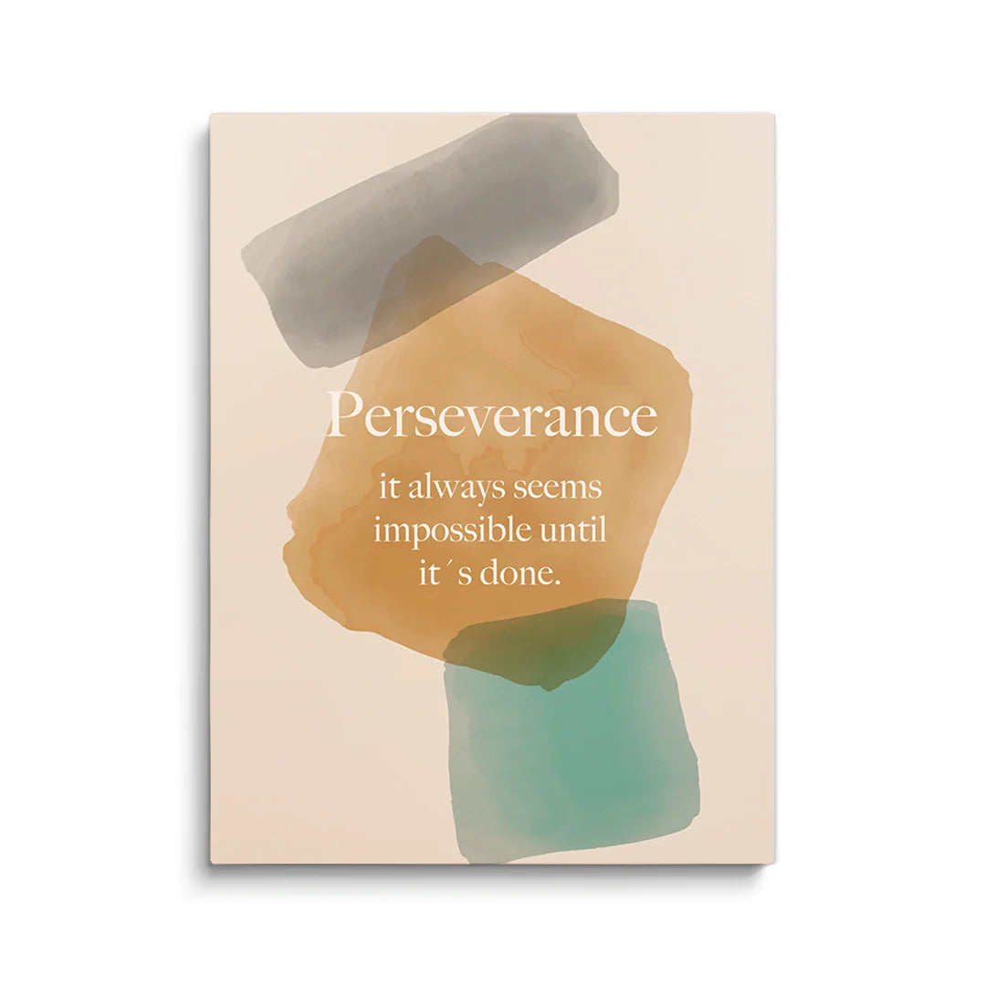 Perseverance Wellness Yoga Quote Meditation Canvas Wall Art – Greattness™
