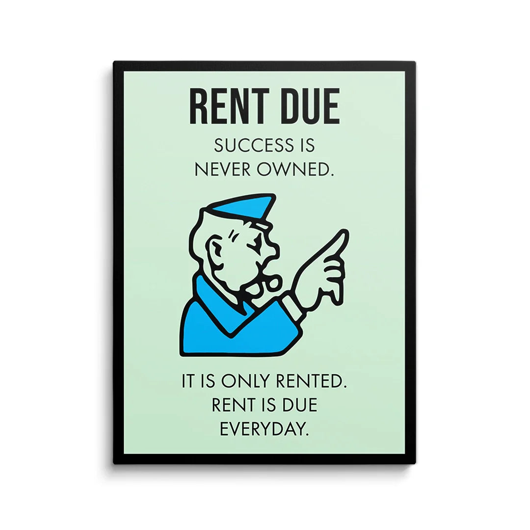 Rent Due - Motivational Monopoly Properties Card Wall Art – Greattness™