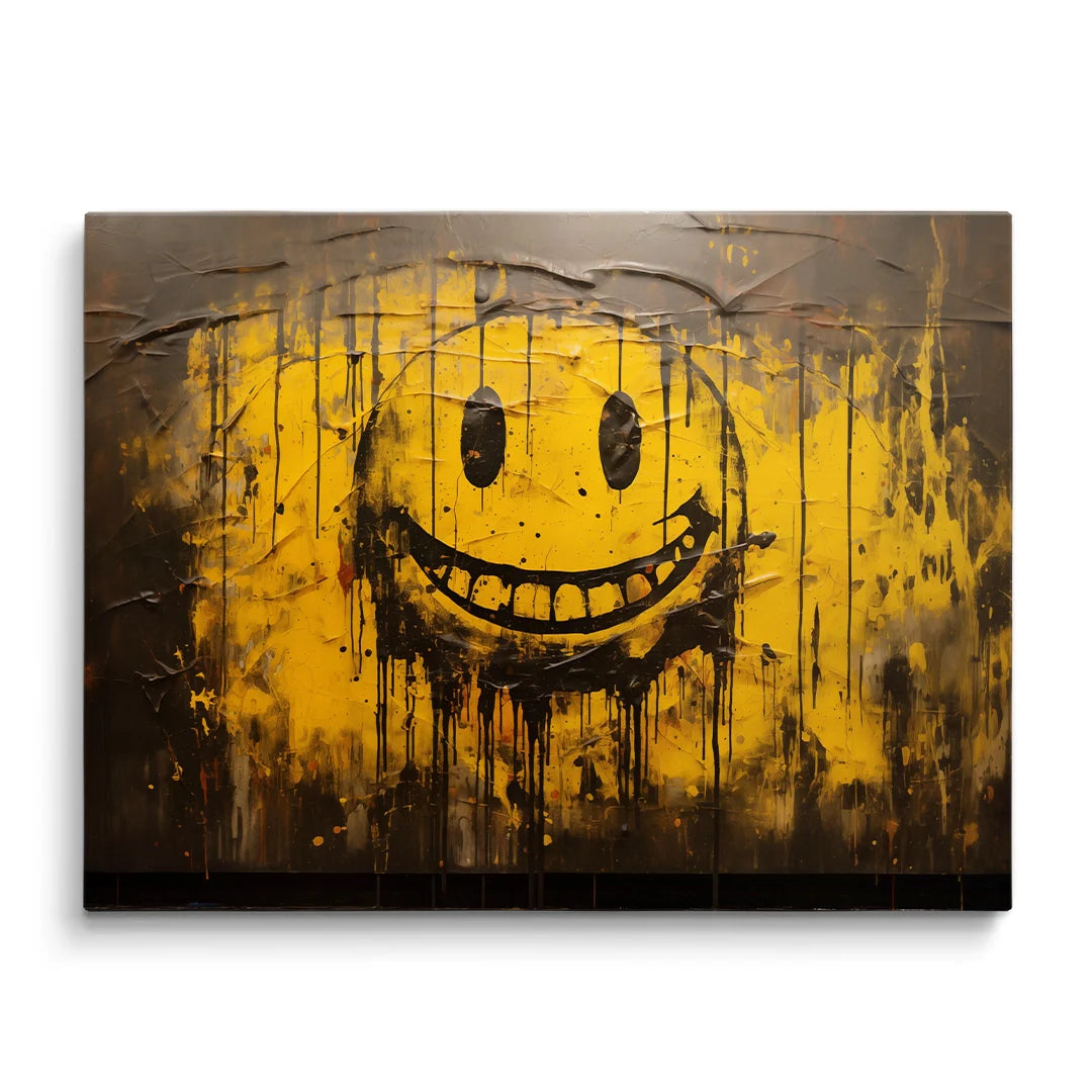Smile Smiley Art Painting Yellow Canvas Art – Greattness™